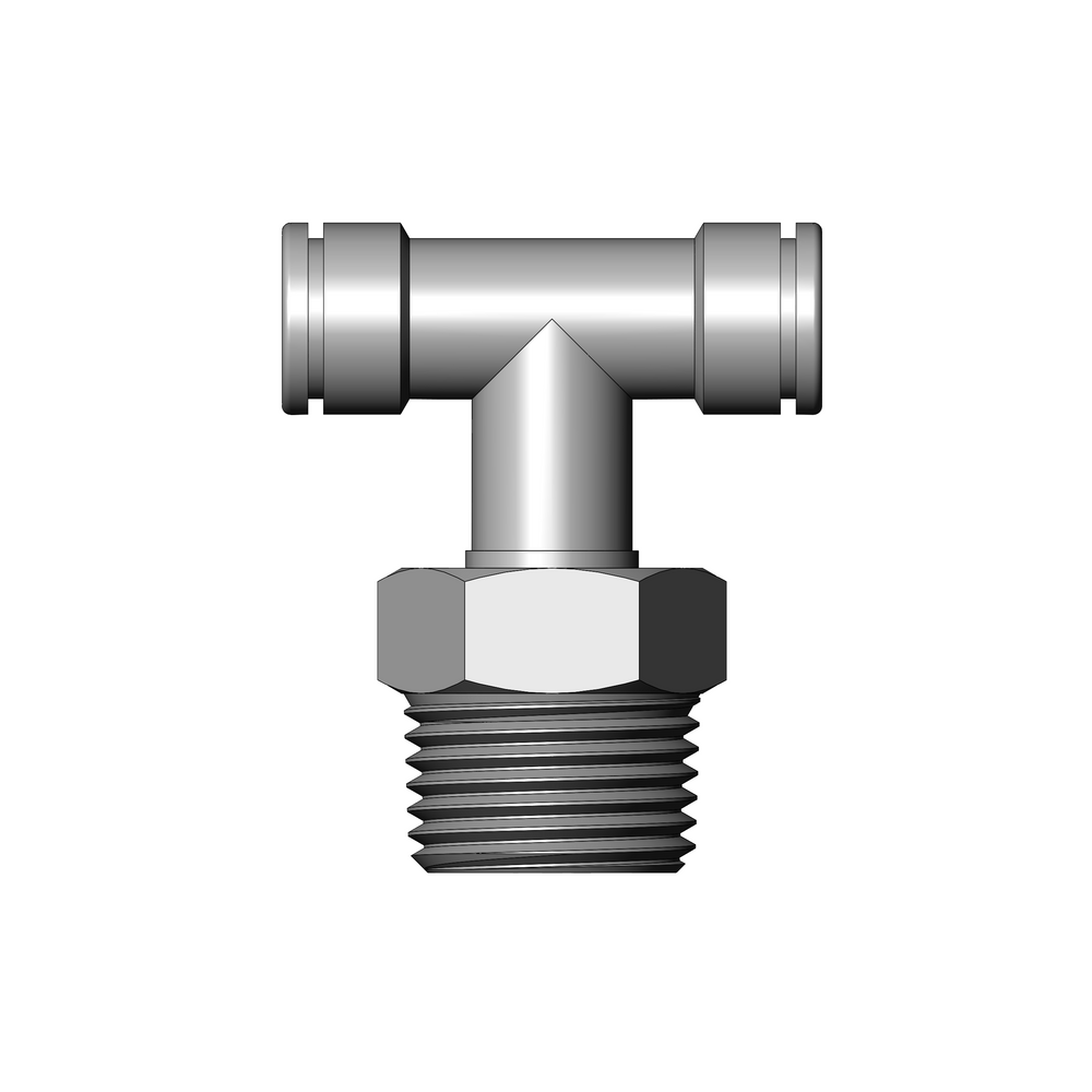 LOGIQ 1/4 Inch PTC x 1/4 Inch PTC x 1/4 Inch NPT Tee Fitting (MPN: 88 ...