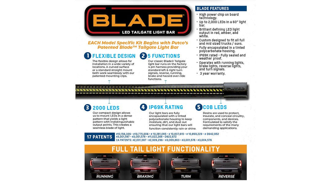 Putco Blade LED Tailgate Light Bar (MPN: 9202060-04) – Sprinter Parts Depot