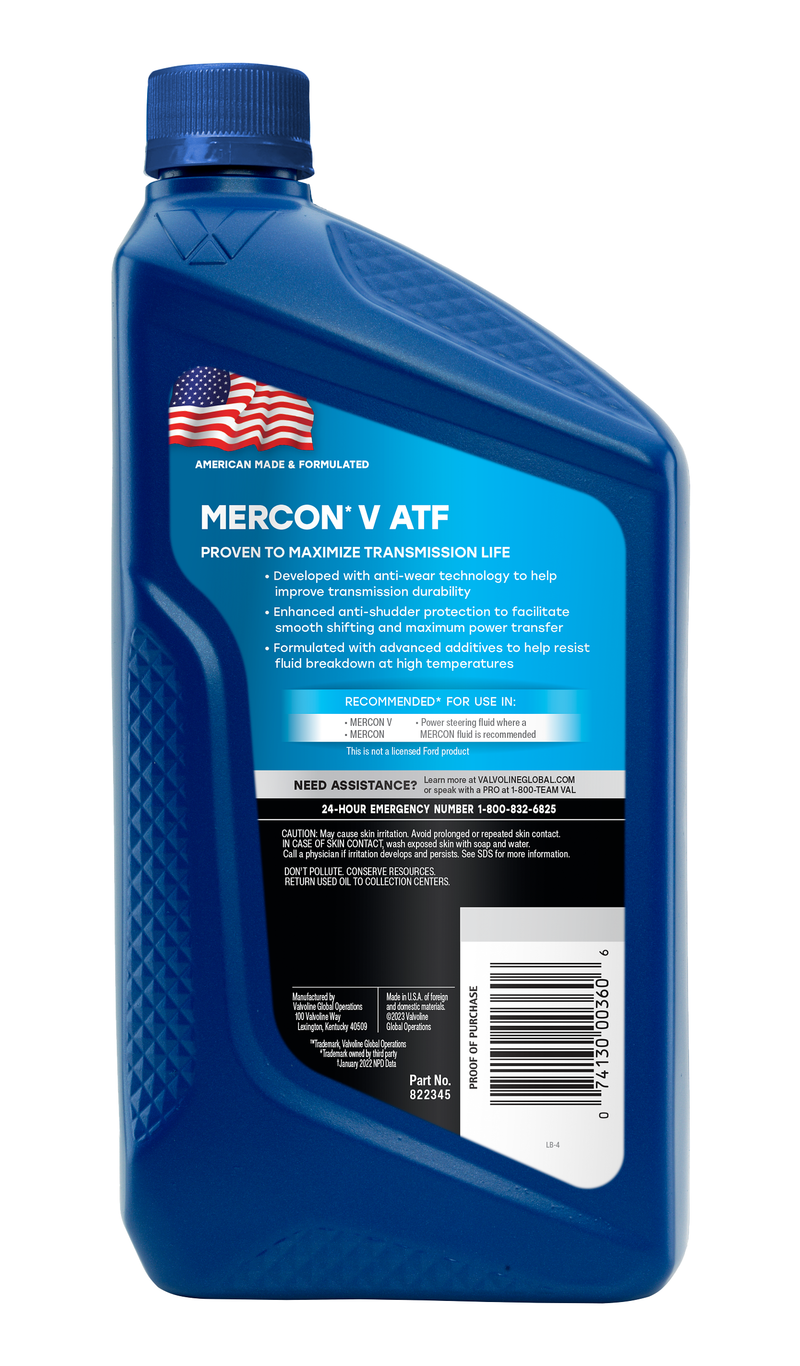 Valvoline Automatic Transmission Fluid for Mercon V Applications (MPN ...