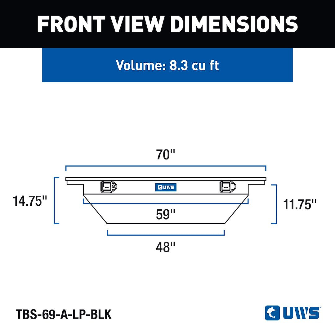 Low Profile Angled Tool Box (MPN: TBS-69-A-LP-BLK) – Sprinter Parts Depot